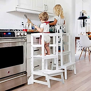 Step Stool for Kids, Adjustable Toddler Tower, Wooden Toddler Step Stool, Kids Step Stool for Kitchen and Bathroom