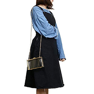 Women Cute Clear Acrylic Box Clutch Bag Transparent Approved Crossbody Purse Evening Bag Shoulder Clutch (Black)