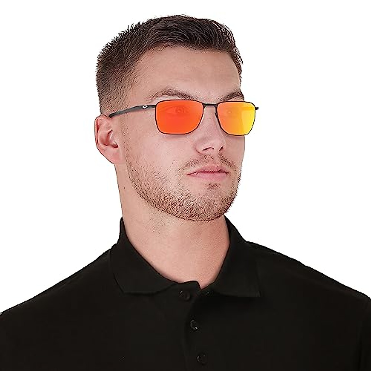 Oakley Men's OO4142 Ejector Rectangular Sunglasses, Light Steel/Prizm Ruby Polarized, 58 mm