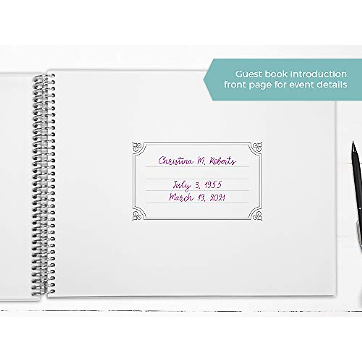 PurpleTrail Funeral Guest Book, Remembrance Book, Keepsake (Celebration of Life)