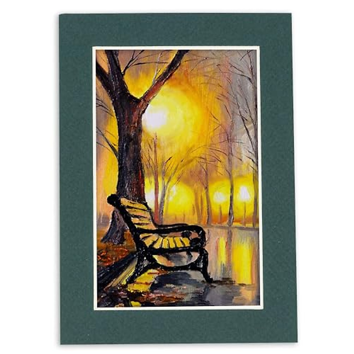 11x14 Mat Bevel Cut for 9x12 Photos - Acid Free Forest Green Precut Matboard - for Pictures, Photos, Framing - 4-ply Thickness