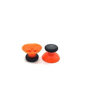 2 x 3D Analog Thumb Stick Joystick Thumbstick Cap Cover for Xbox one Slim S Controller Replacemnet (Orange-Black)