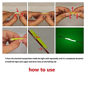 linguang100PCS Ocean Sun Fishing Glow Sticks Rod Tip， Fishing Polo Glow Sticks ，Fishing Light Sticks Glow Tips for Fishing Poles， Fishing Rod Glow Sticks Light Sticks (#L:2.7-3.2mm 100pcs)