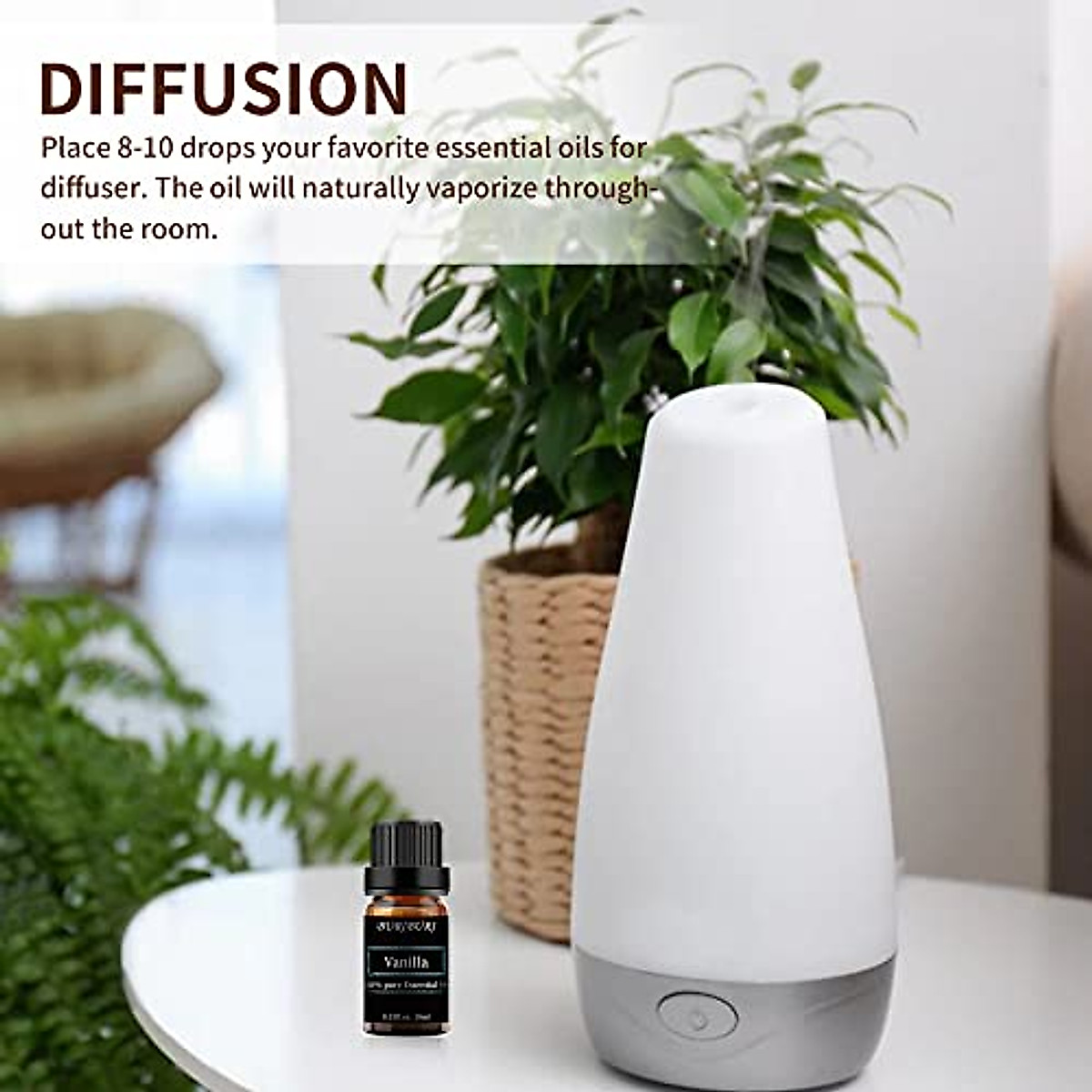 2pcs Vanilla Essential Oils for Massage, Diffuser, Humidifier - 100% Pure Fragrance Oil 10ML