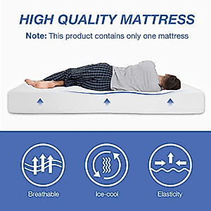 FLL Queen Mattress, 8 inch Medium Firm Feel Gel Memory Foam Mattress with CertiPUR-US Certified Queen Size Mattresses for Cool Sleep & Pressure Relief (White)