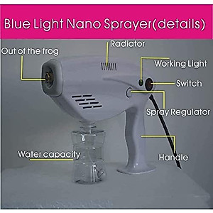 Steam Gun Spray Nano Atomizer Small Sterilization Container Steam Gun, Handheld Rechargeable Nano Atomizer Electric Sprayer Nozzle Adjustable Fogger for Home, Office, School or Garden