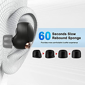 3 Pairs Replacement in-Ear Headphones Compatible with Sony WF-1000XM4, Padded Earplugs in-Ear Earphones (L, Black)