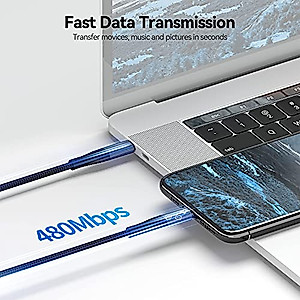 Deegotech USB C to USB C Cable, [6.6Ft 2-Pack] Durable Nylon Braided 100W 5A USB C Cable PD Fast Charger Compatible with MacBook Pro, MacBook Air, iPad Pro/Air, Galaxy S22 S21-Black