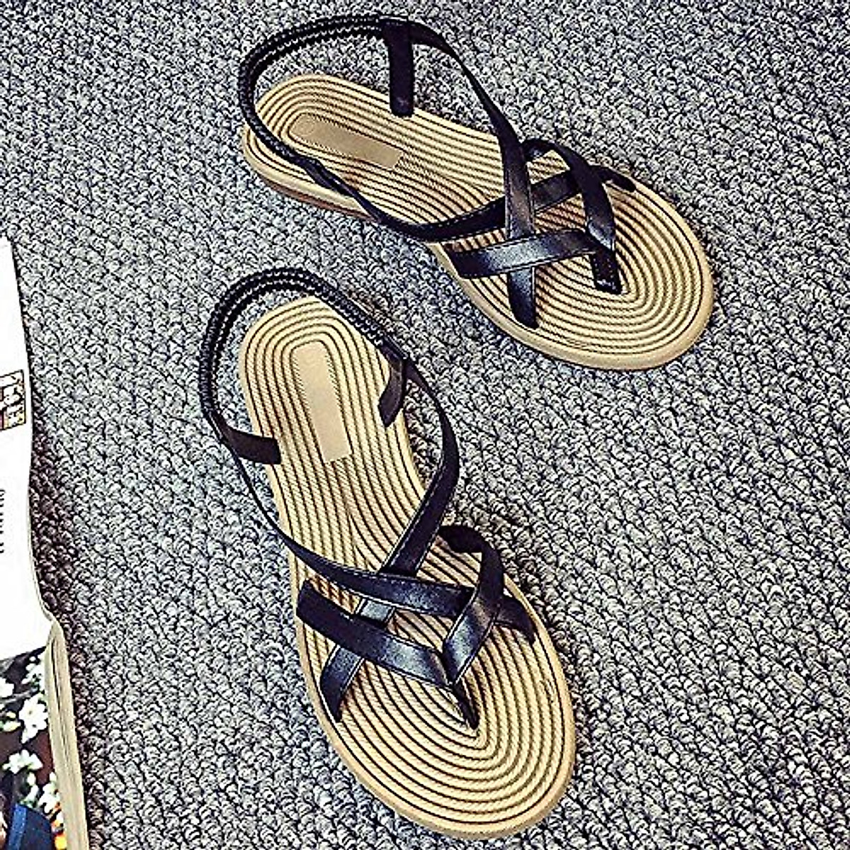 Women Highly Recommend Great Value Flat Shoes Bandage Bohemia Leisure Lady Sandals Peep-Toe Outdoor Shoes