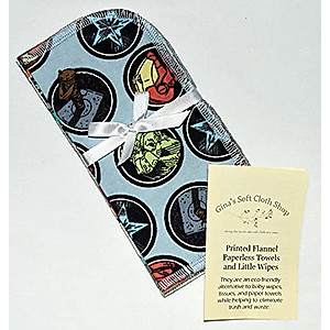 1 Ply Printed Flannel 8x8 Inches Little Wipes Set of 5 All Things Boy