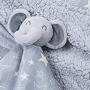 Tadpoles Stroller Blanket and Lovie Set Elephant, Stars, Unisex, Girls, Boys, 2 Piece, Grey