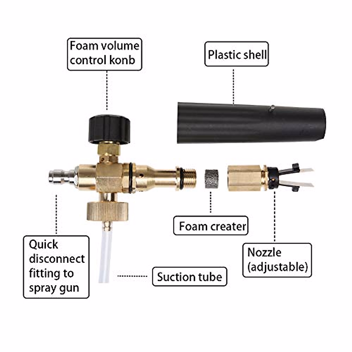 Sooprinse Foam Cannon Snow Foam Lance Nozzle Pressure Washer Jet Wash，Foam cannon lance kit with Pressure Washer Spray Gun,30 Degree Gutter Cleaner Wand with Nozzle Tip Attachment