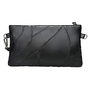 KARRESLY Women's Rivets Studded Shoulder Bag Black Tassel Clutch Bag Cross Body Bags (Black-1-1)