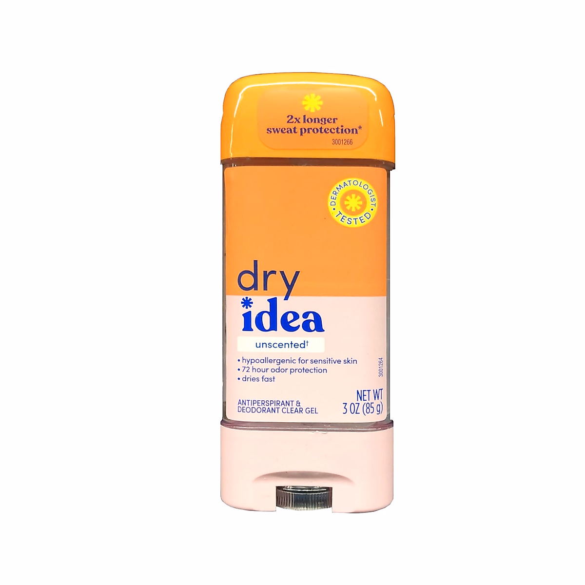 Dry Idea AdvancedDry Unscented Antiperspirant & Deodorant Clear Gel 3.0FL OZ (Pack of 3)
