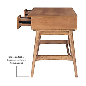 Linon Natural Dutton Wood and Rattan Desk