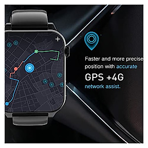 JAITEA New R.AM 4GB ROM 64GB 1.99 Inch 4G Call Smartwatch GPS WiFi Dual Camera Waterproof Sports Men's Smartwatch Men