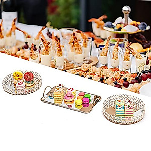Cake Stands Set, Crystal Cupcake Stand Cookie Holder Fruits Dessert Display Plate, for Baby Shower Wedding Brithday Party Celebration Home Decoration (Gold-10PCS)