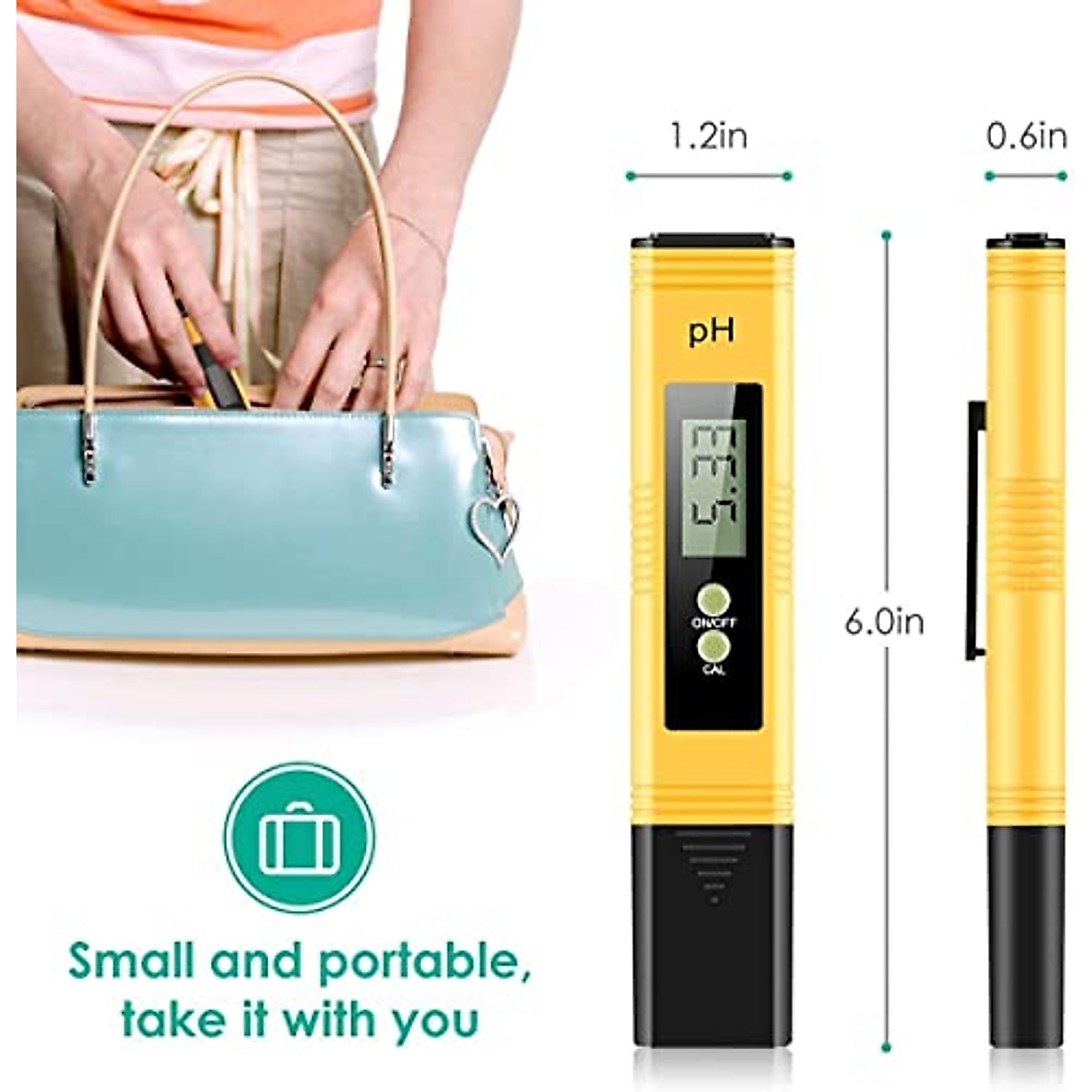 PentaBeauty PH Meter, PH Meter 0.01 PH High Accuracy Water Quality Tester with 0-14 PH Measurement Range, PH Meter for Water/Brewing/Food/Soil/Sauce/Laboratory, TDS Meter, PH Pen