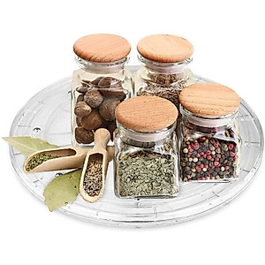 1PC Clear Acrylic 6inch Turntable Mini Turntable Organizer Round Swivel Plate Clear Rotating Tray Small Revolving Base for Spice Rack Table Cake Kitchen Pantry Decorating