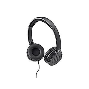 Monoprice 113191 Hi-Fi Lightweight On-Ear Headphones with in-Line Play/Pause Controls and Built-in Microphone, Clear