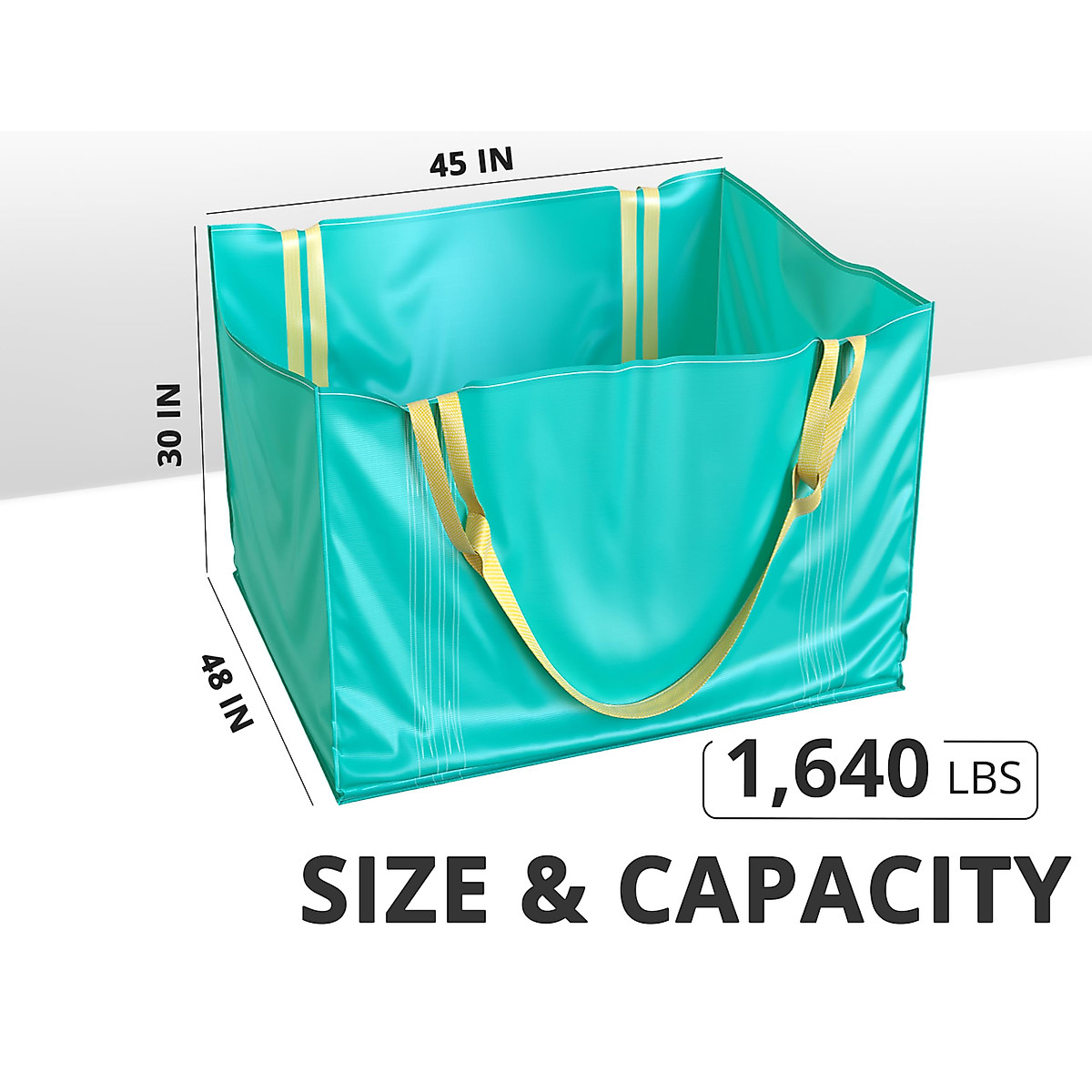 Skywin Dumpster Bag 45 Inches, Reusable Yard Waste Bags, Foldable Yard Waste Container, Trash Bag for Trash Management, Multiple Times Use During Renovations, Can Hold Up to 1650 lbs