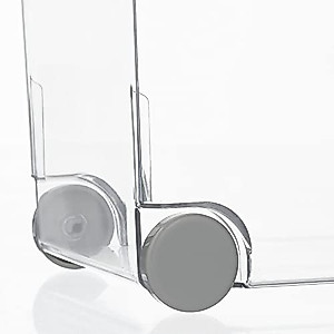 mDesign Plastic Storage Container Bin Box with Rolling Wheels and Handle for Toy Organization - Playroom, Gaming, Classroom, or Daycare - Lumiere Collection - Includes 4 Bins, 24 Labels - Gray/Clear