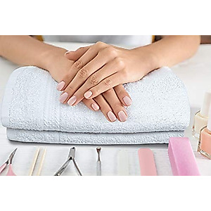 White Hand Towels for Bathroom 24 Pack 16x26 Inch, (Not BleachProof) Cotton Hand Towel Bulk for Gym and Spa, Soft Extra Absorbent Quick Dry Terry Bath Towels