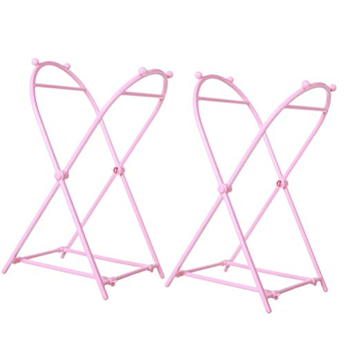 Hemoton 2pcs Trash Bag Holder Rack Foldable Garbage Bag Bracket Stand Rubbish Bag Support Rack Dishcloth Organizer Rack for Bathroom Kitchen (Pink)