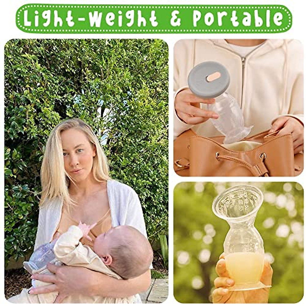 haakaa Silicone Breast Pump 150ml with Suction Base & Ladybugs Breast Milk Collector 75ml Combo,Silicone Breast Milk Catcher,Silicone Breast Shells & Nipple Therapy,Must Have for Breastfeeding