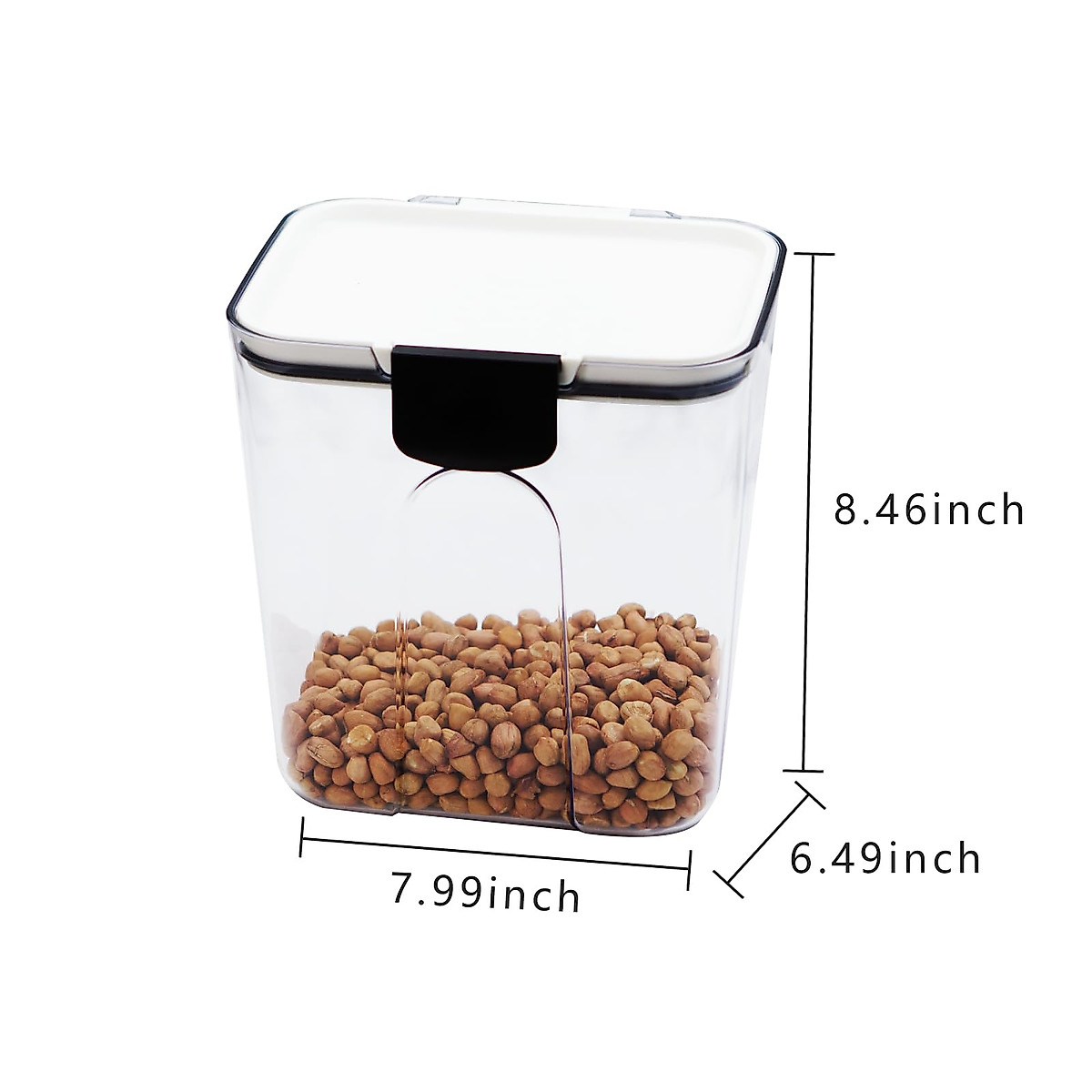 LOVEJO 4-Piece Storage Set: Airtight Food Storage Containers for Kitchen - BPA-Free Clear Plastic Canisters for Flour, Sugar, Rice & Baking Supplies - Includes Airtight Lids & Scoops