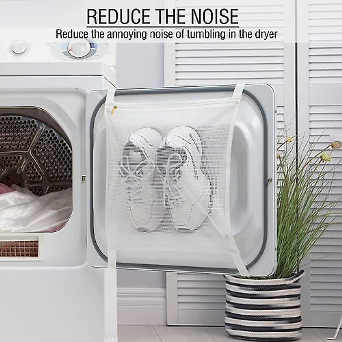 Minyee Sneaker Wash and Dry Bag for Dryer, Sneaker Drying Bag for Laundry, with Suction Cup Hooks for Easy Installation, Use YKK Zipper