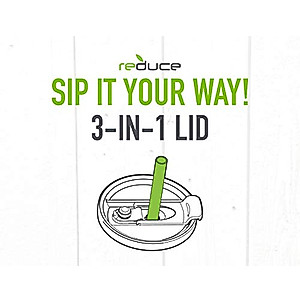 Reduce Reusable Hard Plastic Straws, 4 Pack - Fits 20-40 oz Tumbler Mugs - BPA-Free, Dishwasher Safe, Impact Resistant - Ideal Drinking Straws for Home and Travel