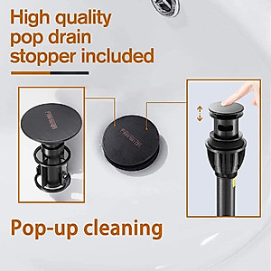 FRANSITON Waterfall Faucet Bathroom Faucet Single Handle One Hole Oil Rubbed Bronze Finish Large Spout Lavatory Faucets Oil Rubbed Bronze