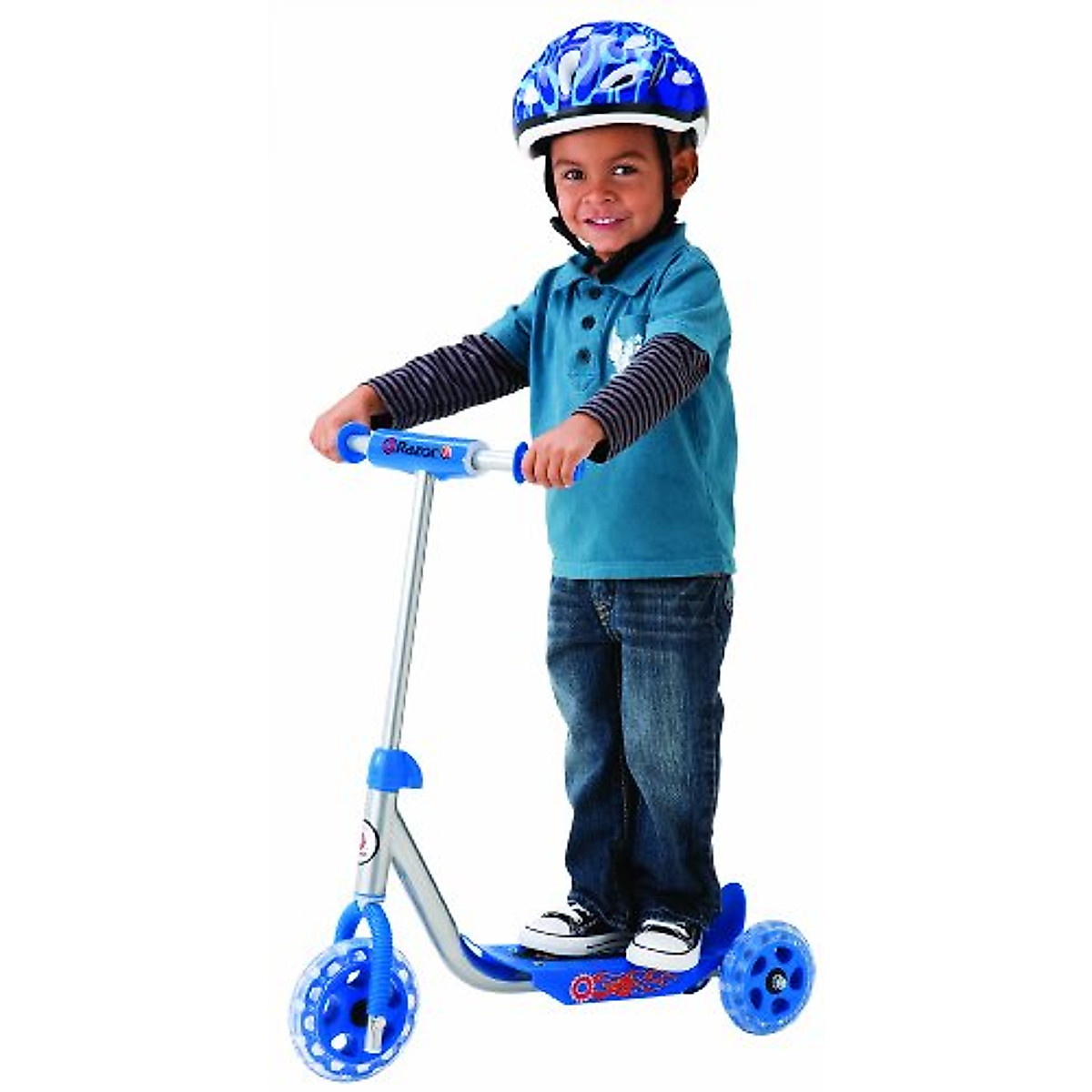 Razor A2 Kick Scooter for Kids – Wheelie Bar, Foldable, Lightweight, Front Vibration Reducing System, Adjustable Height Handlebars & Jr. Lil' Kick Scooter