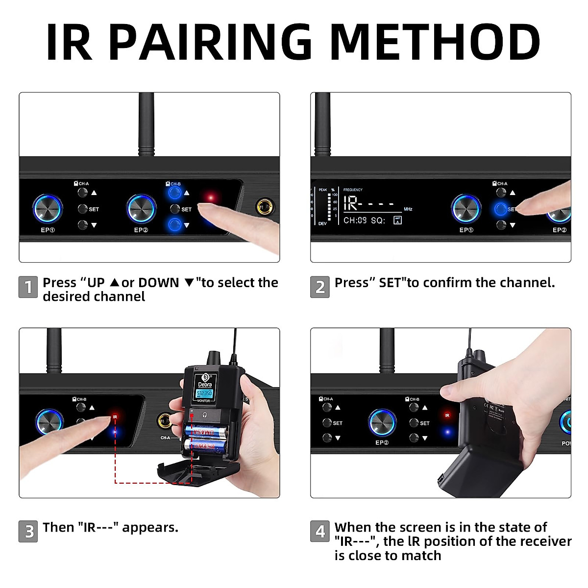 D Debra Bodypack with Earphone Only Suitable for ER-202 & ER-102 Wireless in Ear Monitor System, Can Not Be Used Alone(Only 1 Bodypack)