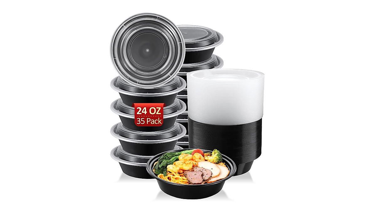 SHOPDAY Meal Prep Containers 35 Pack - Microwave Safe Food Storage