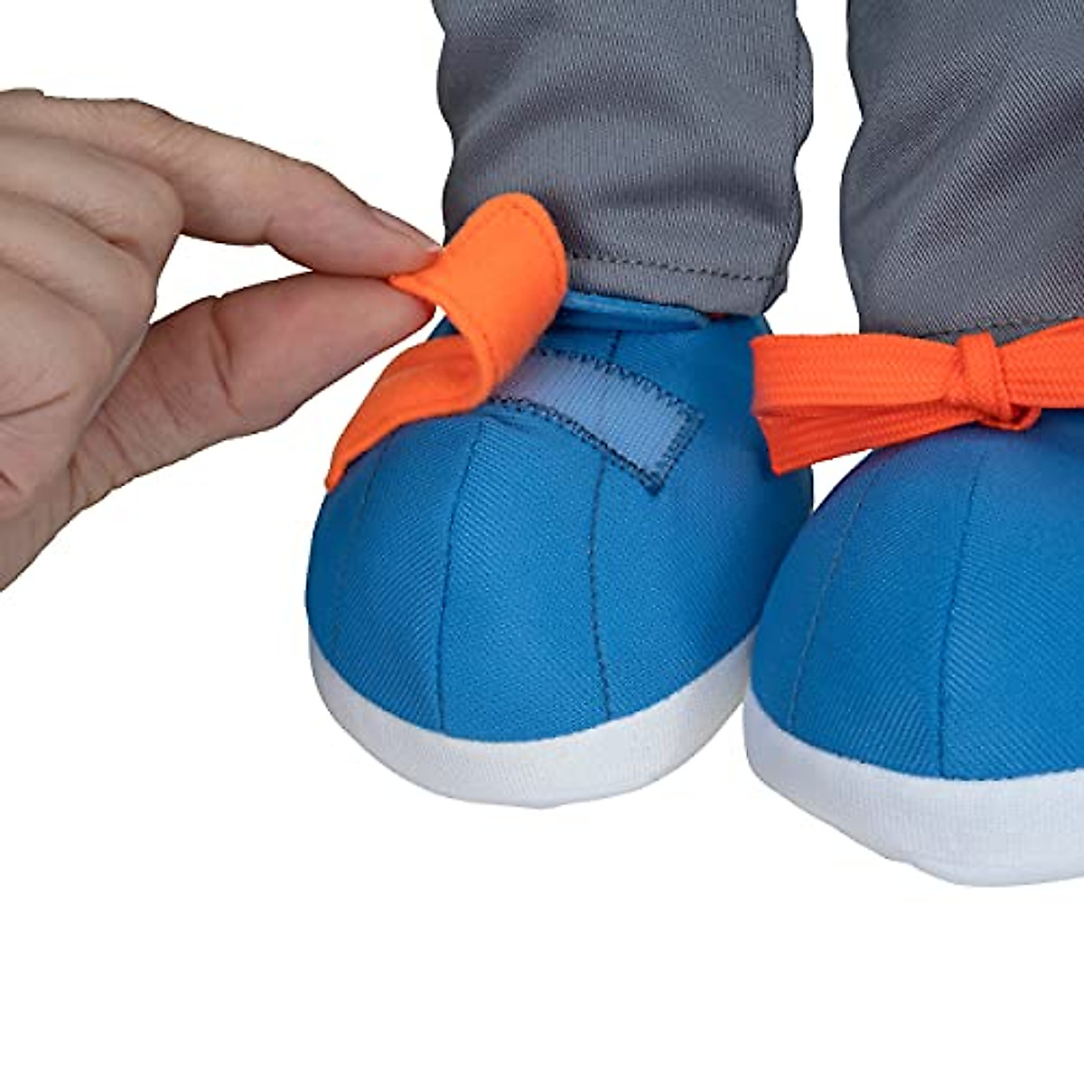 Blippi Get Ready and Play Plush - 20-inch Dress Up Plush with Sounds, Teaches Children to Tie Shoes, Button Shirts, Snap Suspenders, Zip Vest-Jacket, Roll Sleeves and Socks and More - Amazon Exclusive