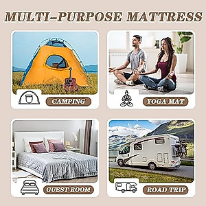 DoCred Full Size Futon Mattress, Extra Thick Foldable Japanese Floor Mattress Memory Foam Sleeping Pad for Adults - Roll Up Mattress Tatami Mat Folding Sleeping Pad Breathable Floor Lounger Guest Bed