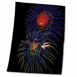 3dRose USA, Colorado, Frisco, Dillon Reservoir. Fireworks display, July 4th. - Towels (twl-190712-2)