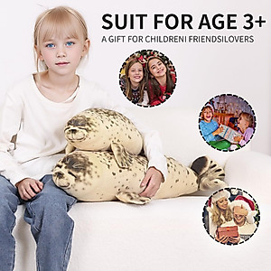 FFxiong 22" Chubby Blob Seal Pillow Stuffed Animal Plush Toy Cute Soft Body Seal Large Ocean Animals Toys, Valentine Birthday Gift for Kids Boy Girl