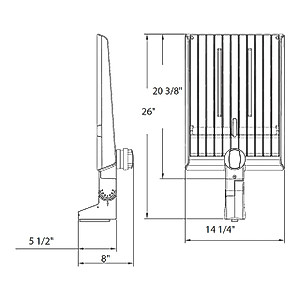 RAB A22-320 LED Area Light, 44,898 Lumens, 250/280/320 Watts, Type III, 3000K/4000K/5000K, 120-277V, Bronze, Mount Included