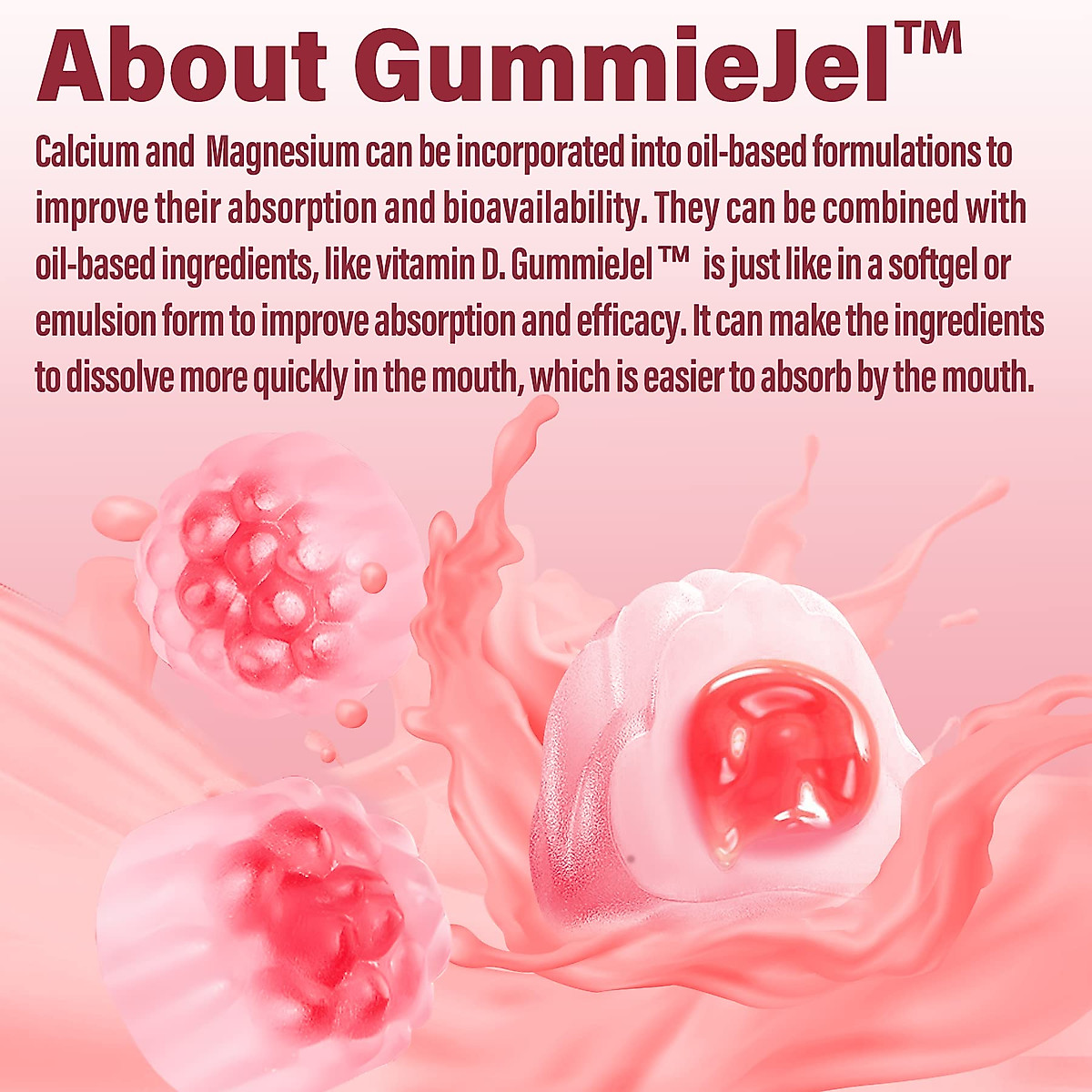 Sugar Free Calcium Magnesium Zinc Gummies, Algae Calcium Magnesium Supplement Plus D3 | 4 Forms of Magnesium - Glycinate, Citrate, Malate, Algae - Support Bone Health, Muscle Function & Nerve, 60 Ct