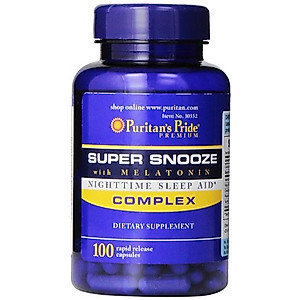 Puritan's Pride Super Snooze with Melatonin Rapid Release Capsules,100 Count