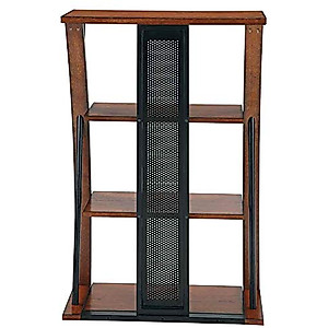 OSP Home Furnishings Aurora 3 Shelf Bookcase, Medium Oak Finish and Black Accents