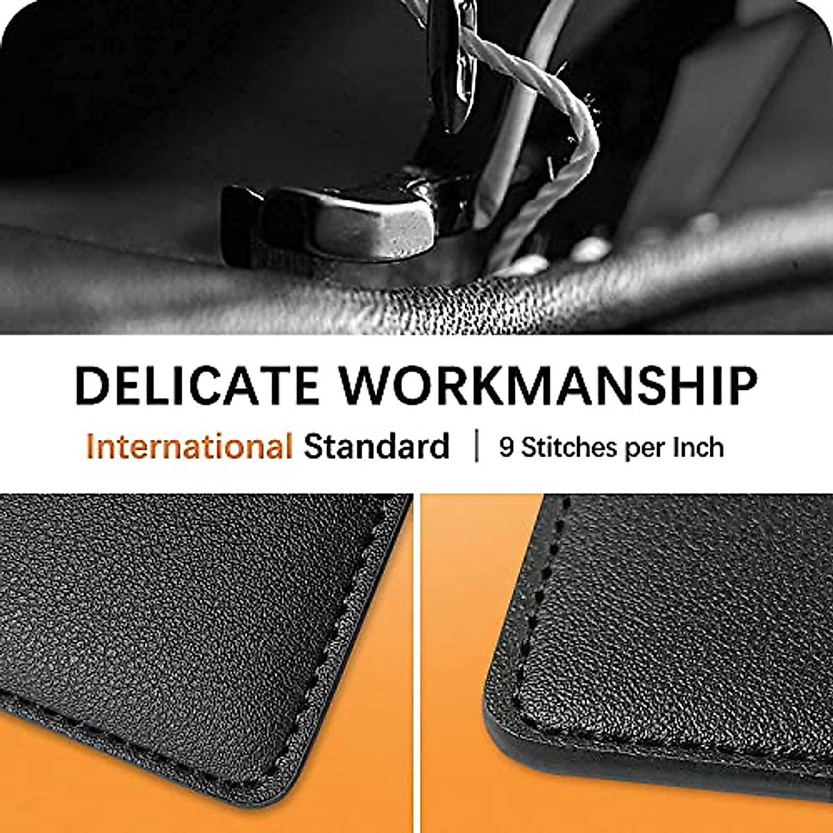 Phone Card Holder, Leather Phone Wallet Stick On, Stretchy Card Holder for Back of Phone Credit Card Holder for Phone Case Compatible with Most of Cell Phone (iPhone, Samsung) - 2Pack Black