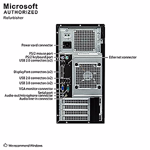 Dell Optiplex 7010 Tower Desktop Computer, Intel i7-3770 Upto 3.9GHz, HD Graphics 4000 4K Support, 32GB RAM, 1TB SSD, DisplayPort, HDMI, DVD, AC Wi-Fi, Bluetooth - Windows 10 Pro (Renewed)