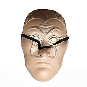 WLPARTY Money robbery mask salvador Dali MaskCosplay halloween mask Realistic Movie Prop Face Mask(2 Pack)