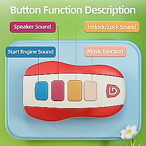Jollybaby Baby Musical Remote Car Key Toy with 3 teether Keys & 4 Fun Sounds, Early Educational Learning Teething Play Toy Keys for Baby, Toddler, Kids(Red)