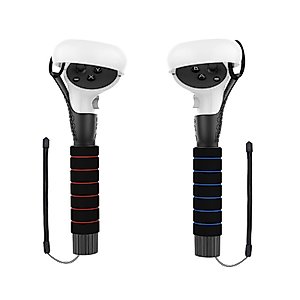 Dual Handles Extension Grips For Oculus Quest, VR Light Handle Touch Controller For Quest 2 Or Rift S Playing Beat Saber Games