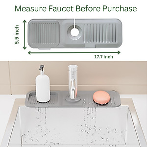 Kitchen Sink Splash Guard 5° Sloped, Silicone Draining Mat for Kitchen Sink, Faucet Mat For Kitchen Sink, Silicone Sink Splash Guard From Luxury Lineup